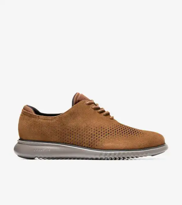 Cole Haan 2.ZerøGrand Laser Wingtip Oxfords - Spiced Brown-Raven
